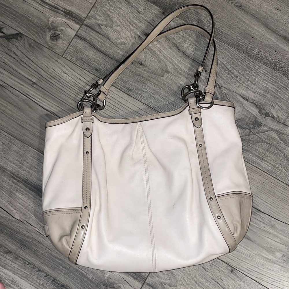 Coach Alexandra Stone Leather Tote Shoulder Bag Purse - Gem